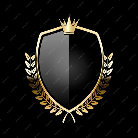 Premium Vector Luxury Golden Black Shield Badges And Labels Retro