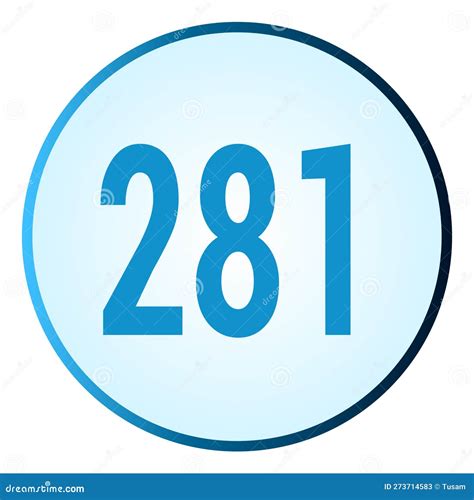 Number 281 Symbol Or Logo With Round Frame In Blue Gradient Color