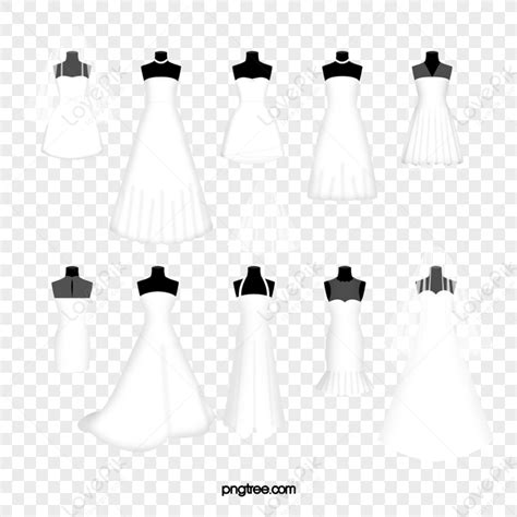 간단한 하얀 웨딩 드레스 일러스트의류베일혼례 Png 일러스트 무료 다운로드 Lovepik