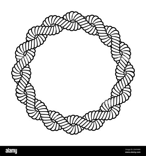 Celtic Braid Frame Round Braided Rope Pattern Irish Rope Braid Stock