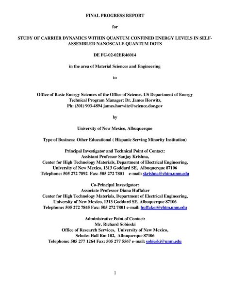 Final Technical And Scientific Report Unt Digital Library