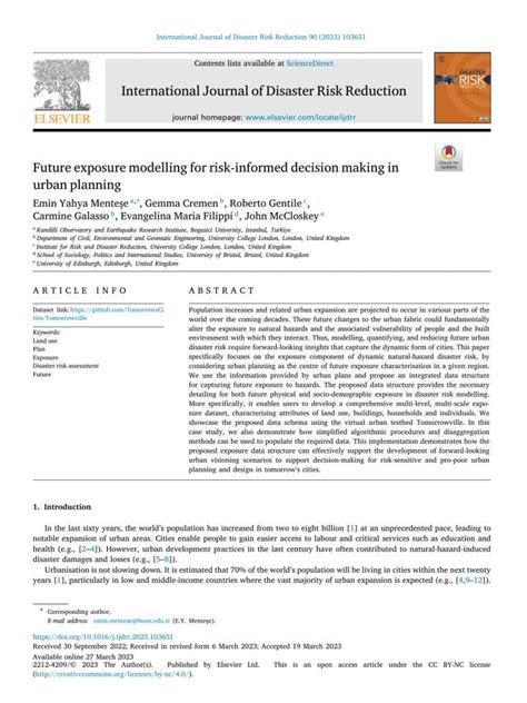 Future Exposure Modelling For Risk Informed Decision Making In Urban Planning Preventionweb