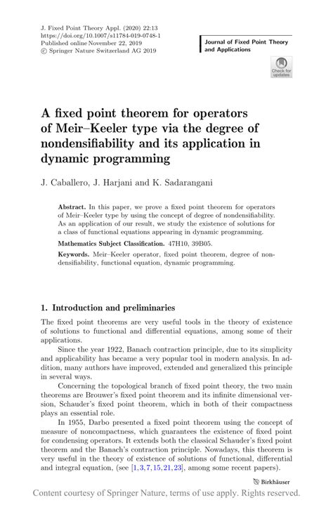A Fixed Point Theorem For Operators Of Meirkeeler Type Via The Degree Of Nondensifiability And