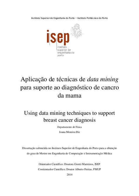 Pdf Using Data Mining Techniques To Support Breast Cancer Diagnosis