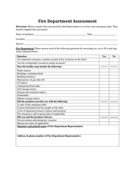 Indiana Fire Department Assessment Fill Out Sign Online And Download