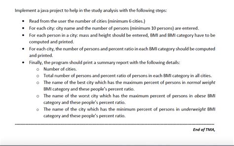 Solved Implement A Java Project To Help In The Study