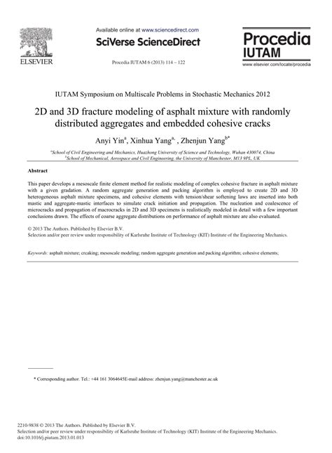 Pdf 2d And 3d Fracture Modeling Of Asphalt Mixture With Randomly Distributed Aggregates And