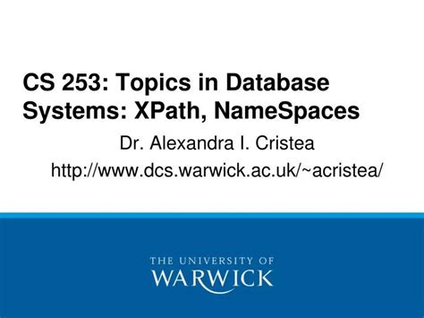 Ppt Cs 253 Topics In Database Systems Xpath Namespaces Powerpoint
