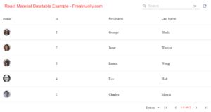 React Material Data Tables Example With Pagination Sorting Filter Dynamic Data