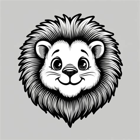 Lion Head Cartoon Mascot Logo Character Stock Illustrations 2965