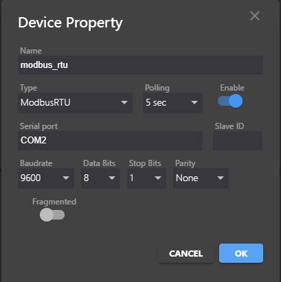 Can T Connet To MODBUS RTU Issue Frangoteam FUXA GitHub