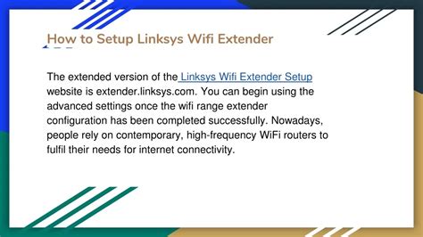 Ppt How To Setup Linlinksys Setup Wifi Extenderksys Wifi Extender Powerpoint Presentation Id