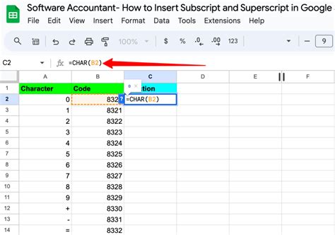 How To Insert Subscript And Superscript In Google Sheets