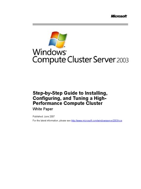 Compute Cluster Deployment Guide Pdf Computer Cluster Windows