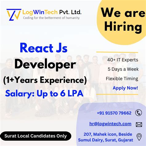 Interested Hiringalerts Applynow Grabtheopportunity Reactjsdeveloper Logwintech Pvt Ltd