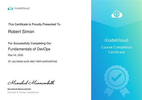 Fundamentals Of Devops Certificate Kodekloud