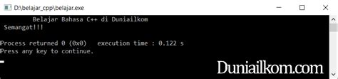 Fungsi Perintah Cout Dalam Bahasa C Duniailkom