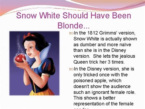 Snow White Modifications In Gender Roles Snow White