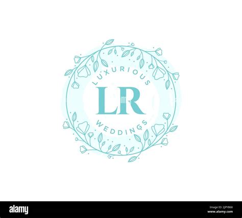 Lr Initials Letter Wedding Monogram Logos Template Hand Drawn Modern Minimalistic And Floral