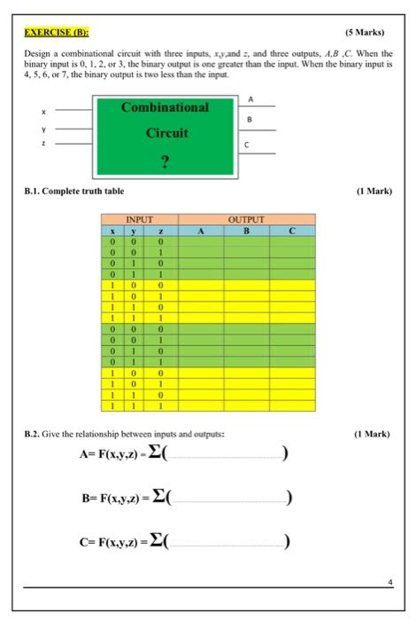 Solved Exercise B 5 Marks Design A Combinational