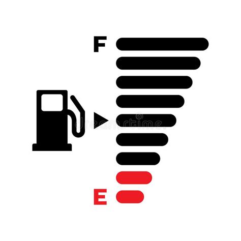 Vehicle Fuel Indicator Icon Fuel Gauge Meter Stock Vector