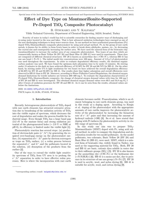 Effect Of Dye Type On Mmt Supported Pr Doped Tio2 Composite
