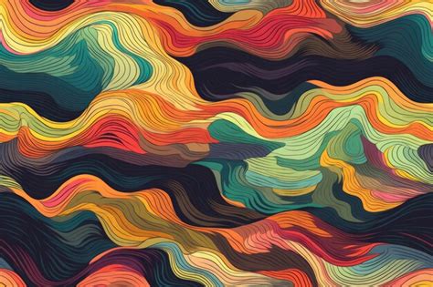 Premium Ai Image Colorful Abstract Background With Smooth Wavy Lines Generative Ai