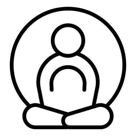 Energy Focus Meditate Icon Outline Vector Health Mind 15660960 Vector