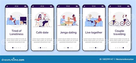 Romantic Relationships Dating Onboarding Mobile App Screen Vector