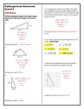 Level Ups Pythagorean Theorem Review Activity Grade 8 By EZMath