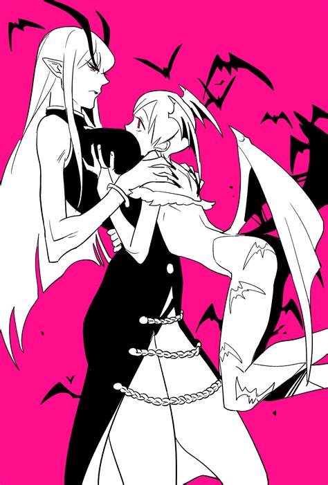 Jedah Dohma Lilith Darkstalkers Capcom Darkstalkers Print Legwear Highres 2girls Bat