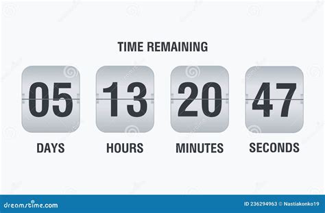 Flip Countdown Clock Counter Timer Vector Time Remaining Count Down