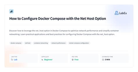 how to configure docker compose with the net host option labex