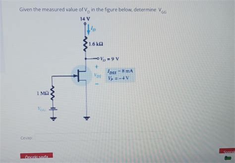 Solved Given The Measured Value Of VD In The Figure Below Chegg Com