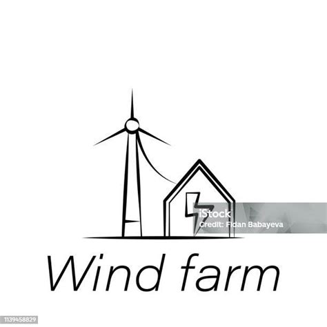 풍력 발전 단지 손 그리기 아이콘입니다 농업 그림 아이콘의 요소입니다 기호와 기호는 웹 로고 모바일 앱 Ui Ux에 사용할 수 있습니다 녹색 기술에 대한 스톡 벡터 아트 및