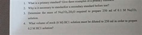 1 What Is A Primary Standard Give Three Examples Of A Primary Stanuanu