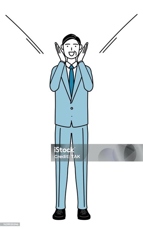 고위 사업가 임원 관리자 및 사장이 입에 손을 대고 외치는 간단한 선 그리기 그림 경영자에 대한 스톡 벡터 아트 및 기타 이미지