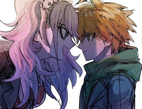 Enoshima Junko And Naegi Makoto Danganronpa And 1 More Drawn By Ha