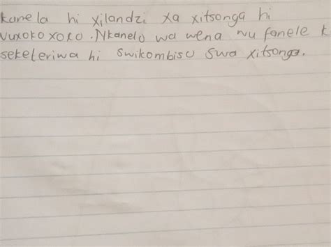 Kane La Hi Xilandzi Xa Xitsonga Hi Vuxoko