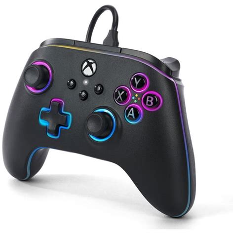 Powera Advantage Wired Controller For Xbox Series Xs With Lumectra Rgb Led Strip Black