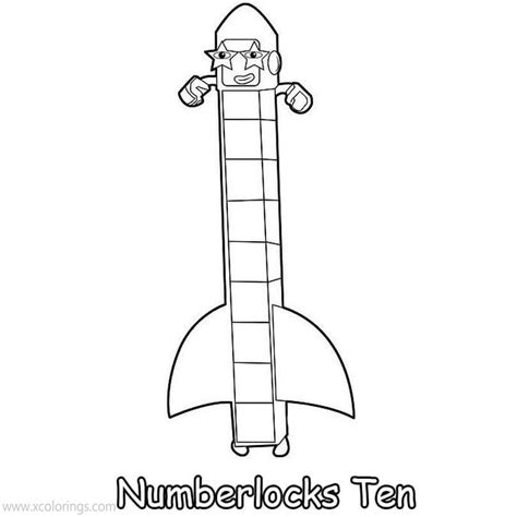 Numberblocks 10 Coloring Pages