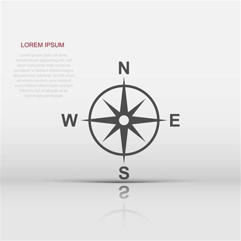 Premium Vector Global Navigation Icon In Flat Style Compass Gps Vector Illustration On White