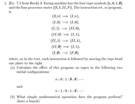 solved [ex 7 1 from book] a turing machine has the four