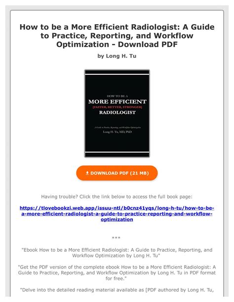 Ebook How To Be A More Efficient Radiologist A Guide To Practice
