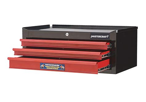 Mastercraft 3 Drawer Intermediate Tool Chest Black And Red 26 In