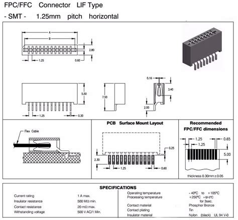Pitch 1 25mm Lcd Flex Fpc Connector Fpc Smt Connector For 5158n Fpc 1 Buy Lcd Flex Fpc