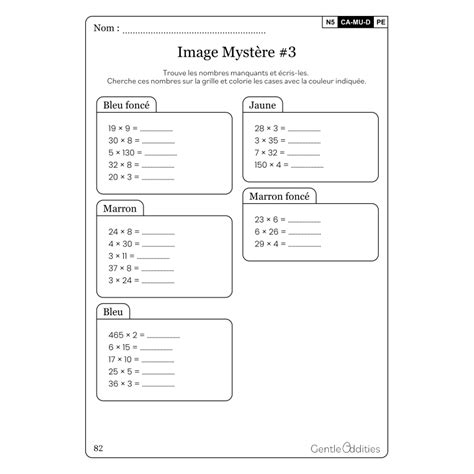 Coloriage Noël 1 40 Multiplication Division