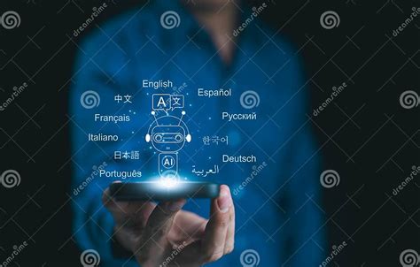 Ai Powered Language Translate App Concept A Person Holds Smartphone