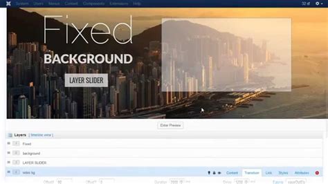 Layer Slider For Joomla Tutorial Fixed Background Slider Youtube