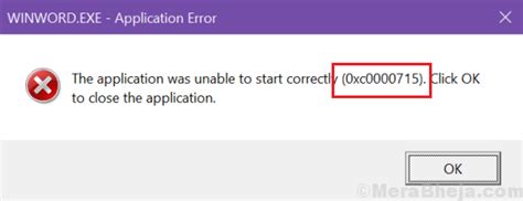 Winwordexe Application Error The Application Was Unable To Start